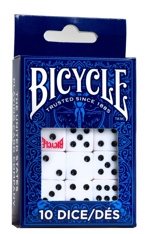 Bicycle 10 Count White 16 mm D6 Playing Dice Set – Actonplex